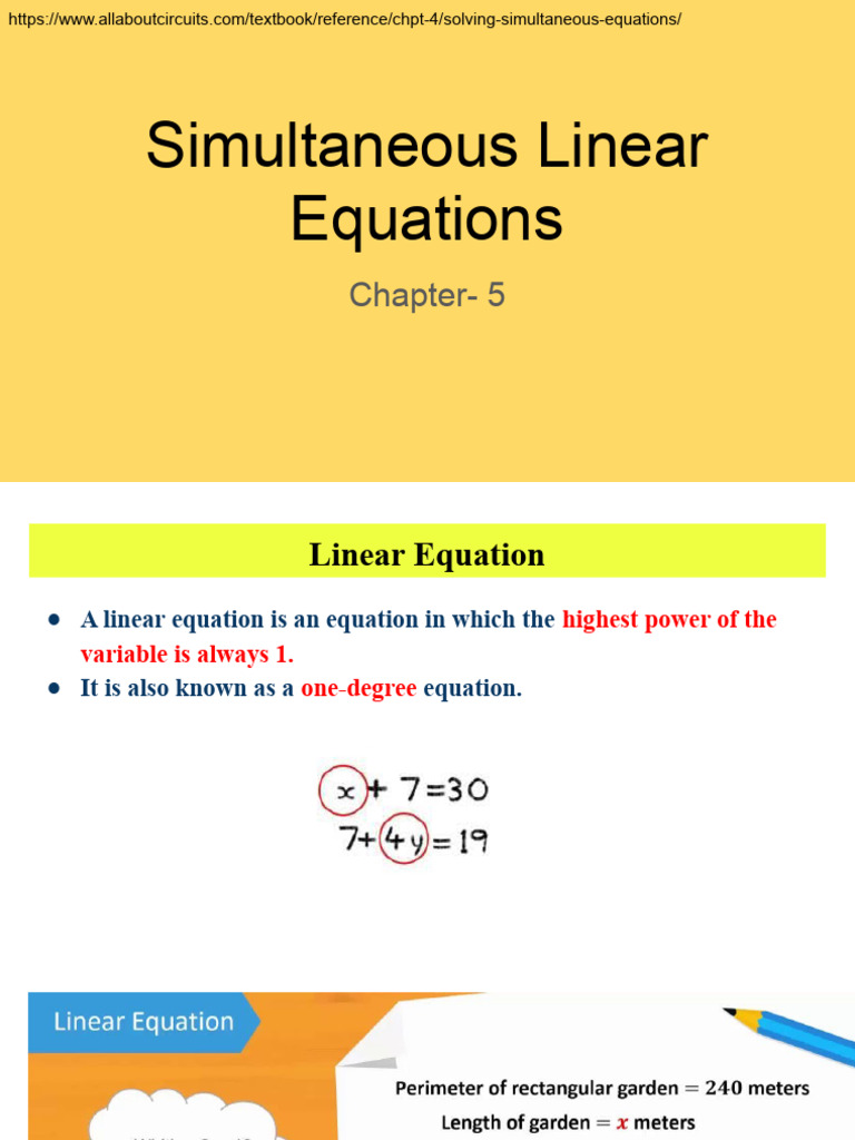 Solving Simultaneous Linear Equations | PDF