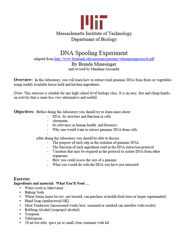 Dna Spooling | PDF | Teaspoon | Cell (Biology)