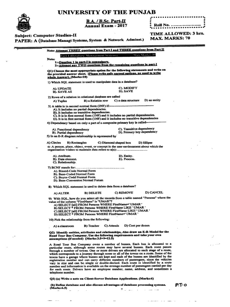 Computer Studies PII A17 | PDF