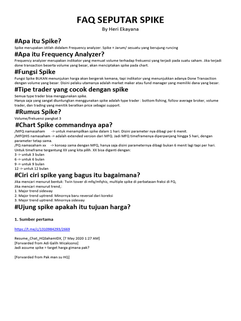 FAQ Seputar Spike by Heri Ekayana | PDF