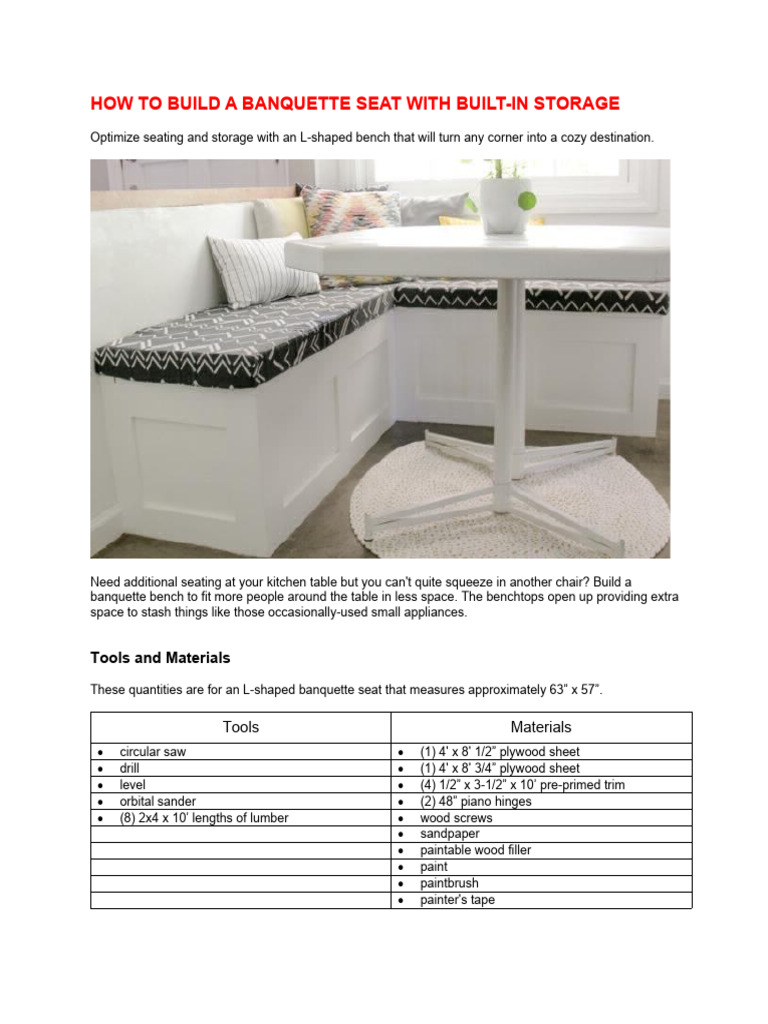 How To Build A Banquette Seat With Built-In Storage: Tools and ...