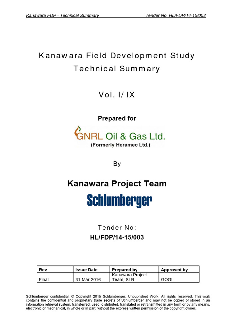 FDP Report - Kanawara Field - GNRL Reduced. | PDF | Net Present Value