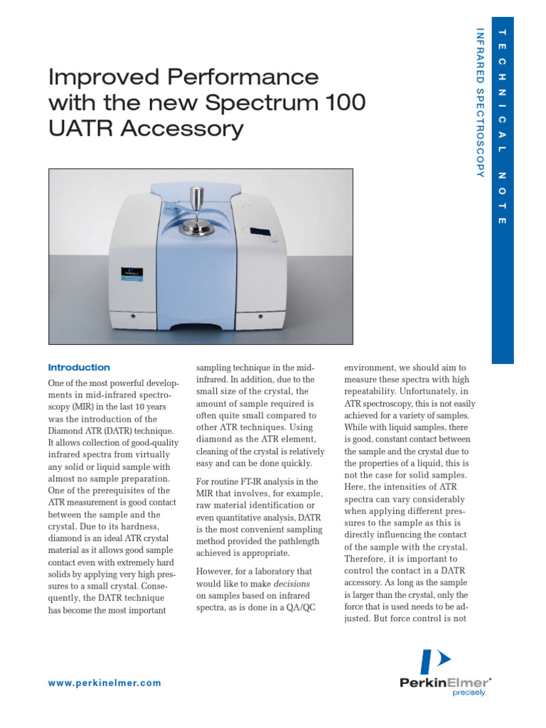 Spectrum 100 UATRaccessory TCH | PDF | Infrared Spectroscopy | Spectroscopy