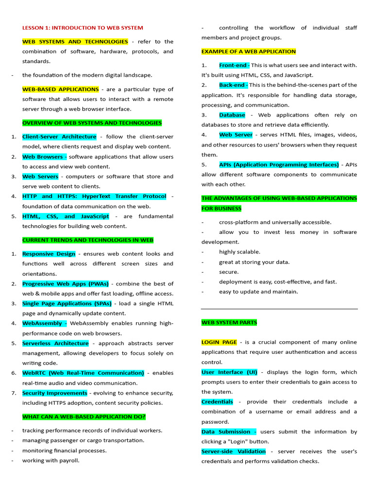 Webdev Reviewer | Download Free PDF | World Wide Web | Internet & Web