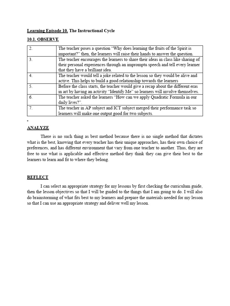 FS 1 Episode 10, 11 | PDF | Learning | Educational Technology