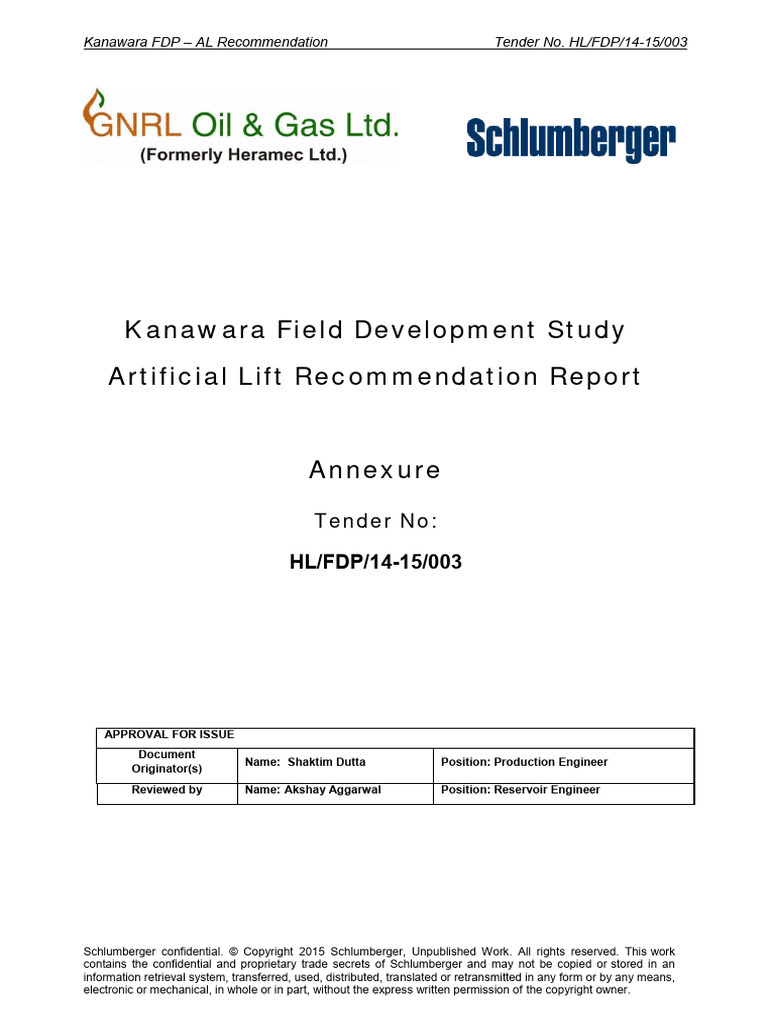 FDP Report - Kanawara Field - GNRL Partb | PDF | Enhanced Oil Recovery | Pump