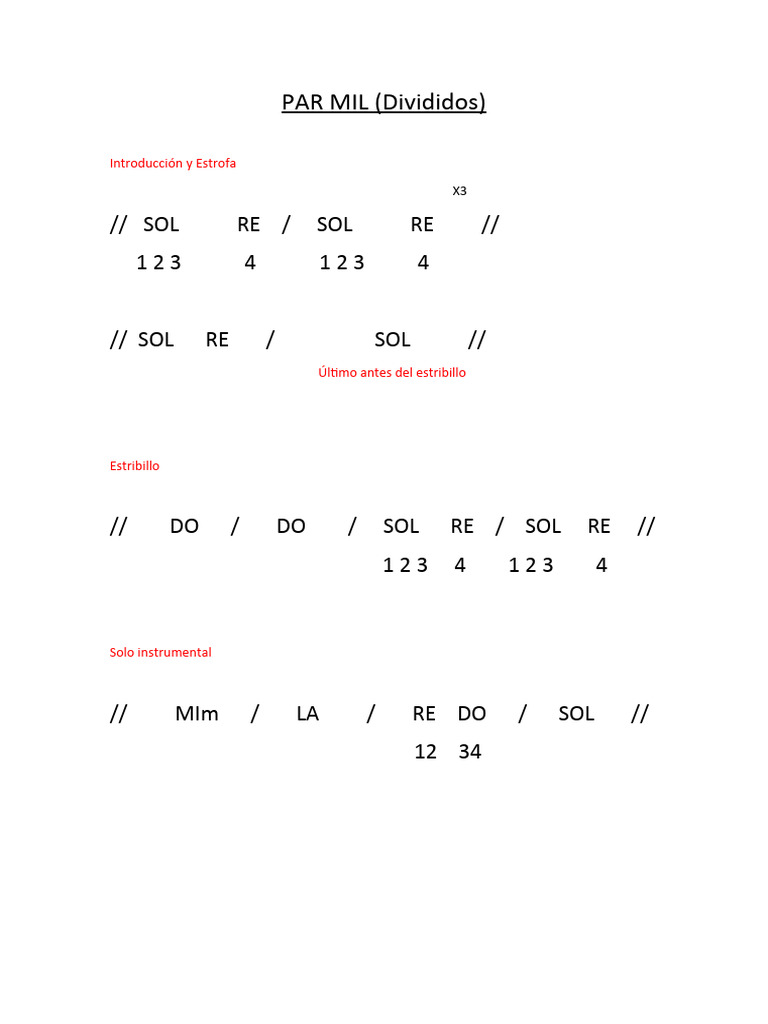 Par Mil (Acordes) | PDF