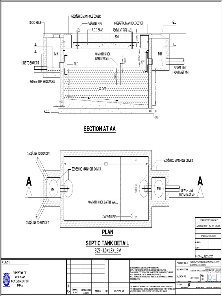 Typical Septic Tank Detail - Pva131223 | PDF | Public Services | Hydrology