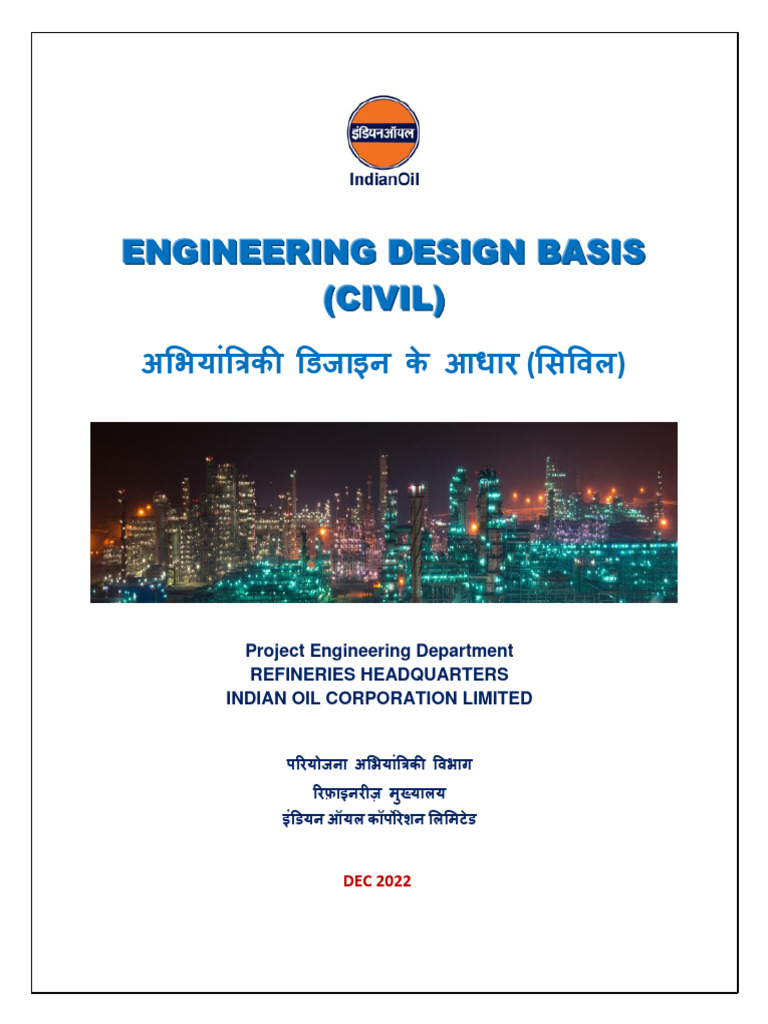 Refinery-Engineering Design Basis For Civil-IOCL-2022 | PDF | Door | Stairs