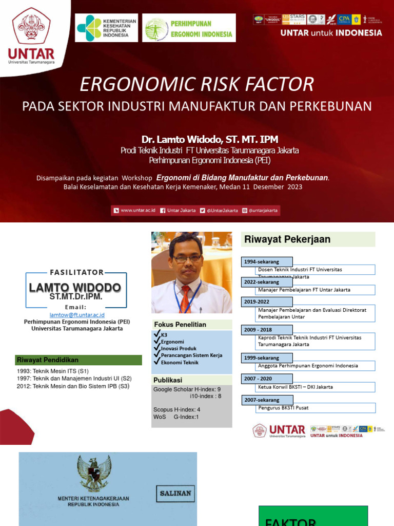 Risiko Ergonomi di Sektor Manufaktur | PDF