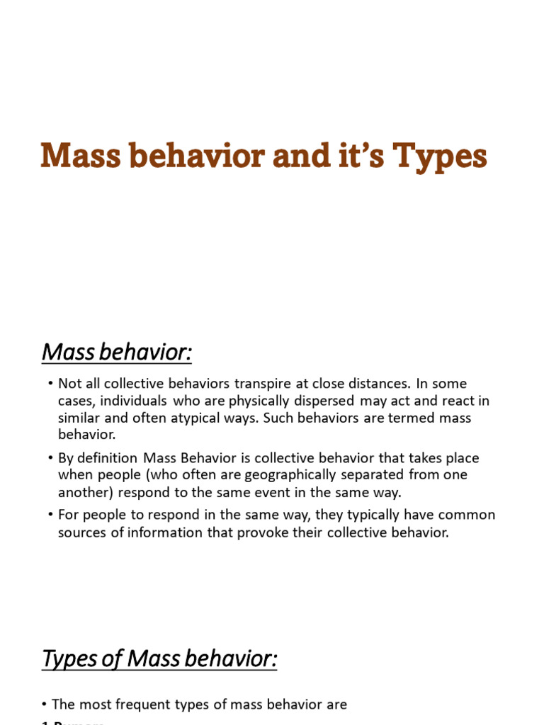 Mass Behavior and It - S Types in Sociology | PDF | Attitude ...