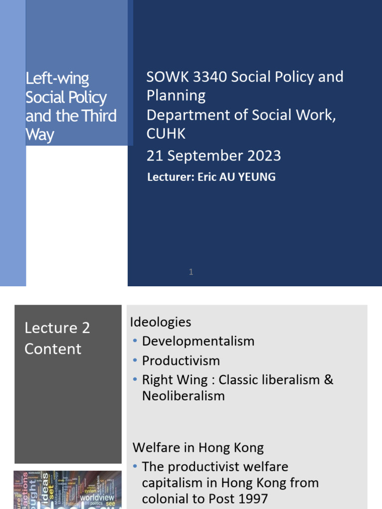 Lecture 3 Left Wing Policy and The Third Way - 2023 - 24 - Student ...