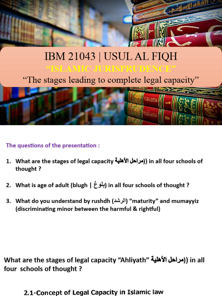 Stages of Legal Capacity in Islamic Law | PDF | Property | Private Law