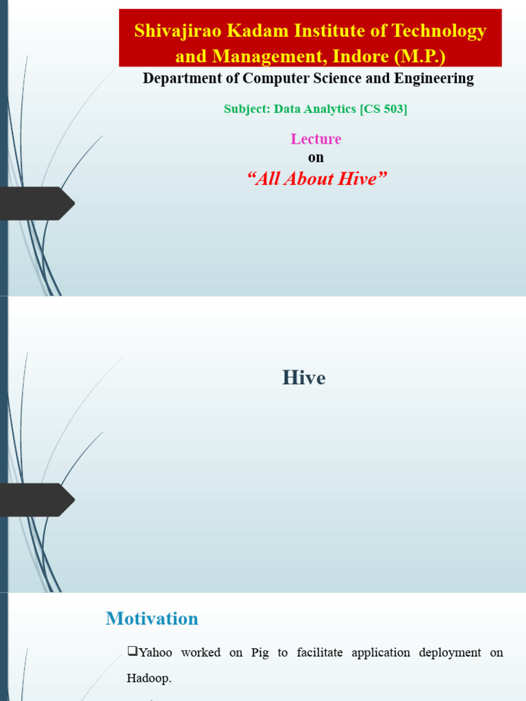 Hive Full Lecture | PDF | Apache Hadoop | Computer Engineering