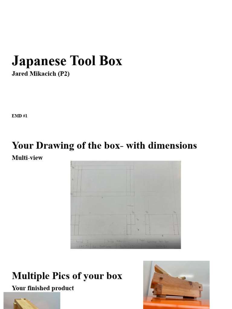 Jared Mikacich - Japananese Tool Box Eval | PDF | Home & Garden