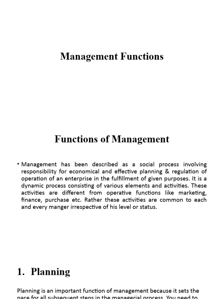 Management Functions | PDF | Organizational Structure | Business