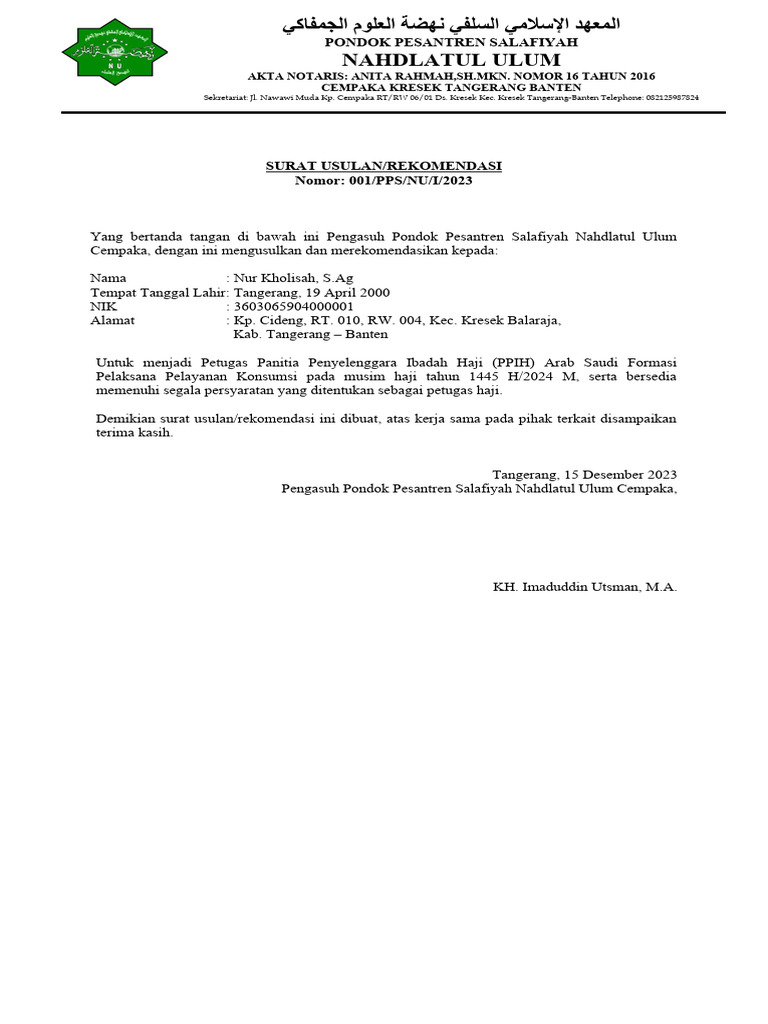 Kop Surat Ponpes | PDF | Agama & Spiritualitas