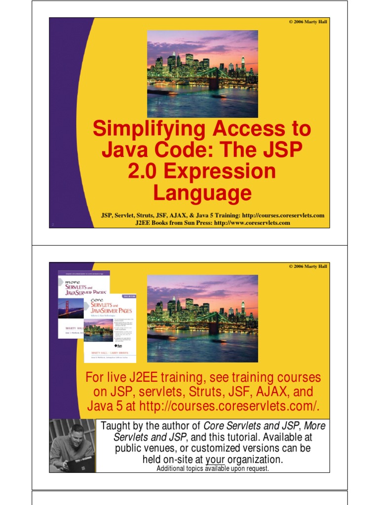 Simplifying Access To Java Code The Jsp 20 Expression Language Pdf Computers