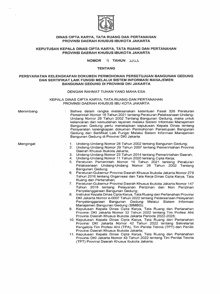 SK Kadis No. 11 Tahun 2023 | PDF