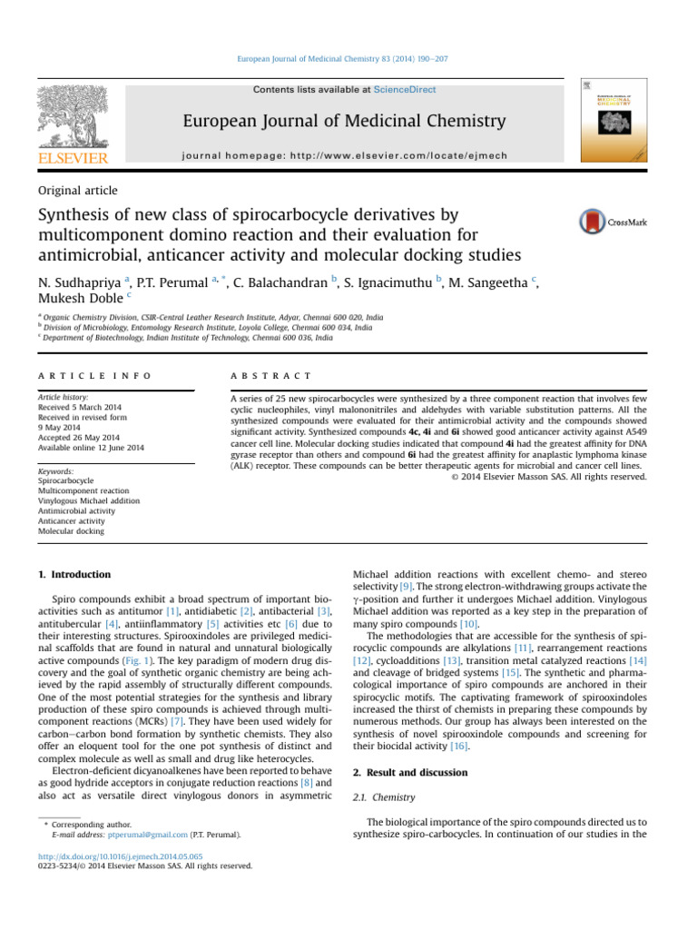 2014 Ejmc | PDF | Chemical Reactions | Nuclear Magnetic Resonance ...