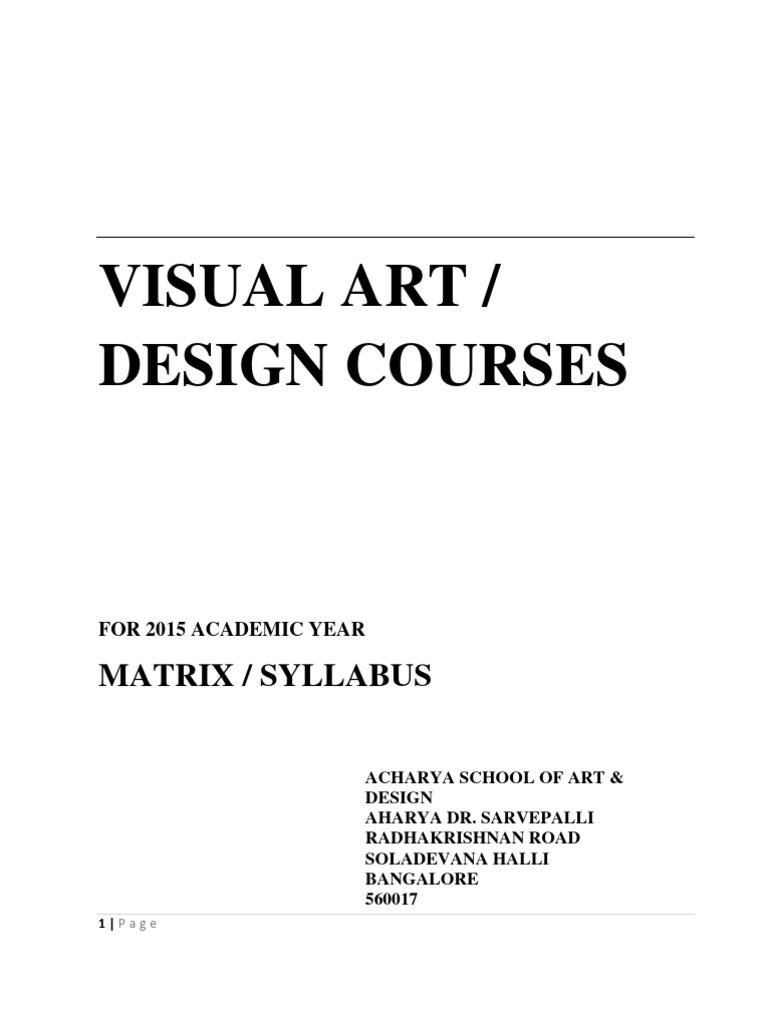 BVA Syllabus | PDF | Drawing | Design
