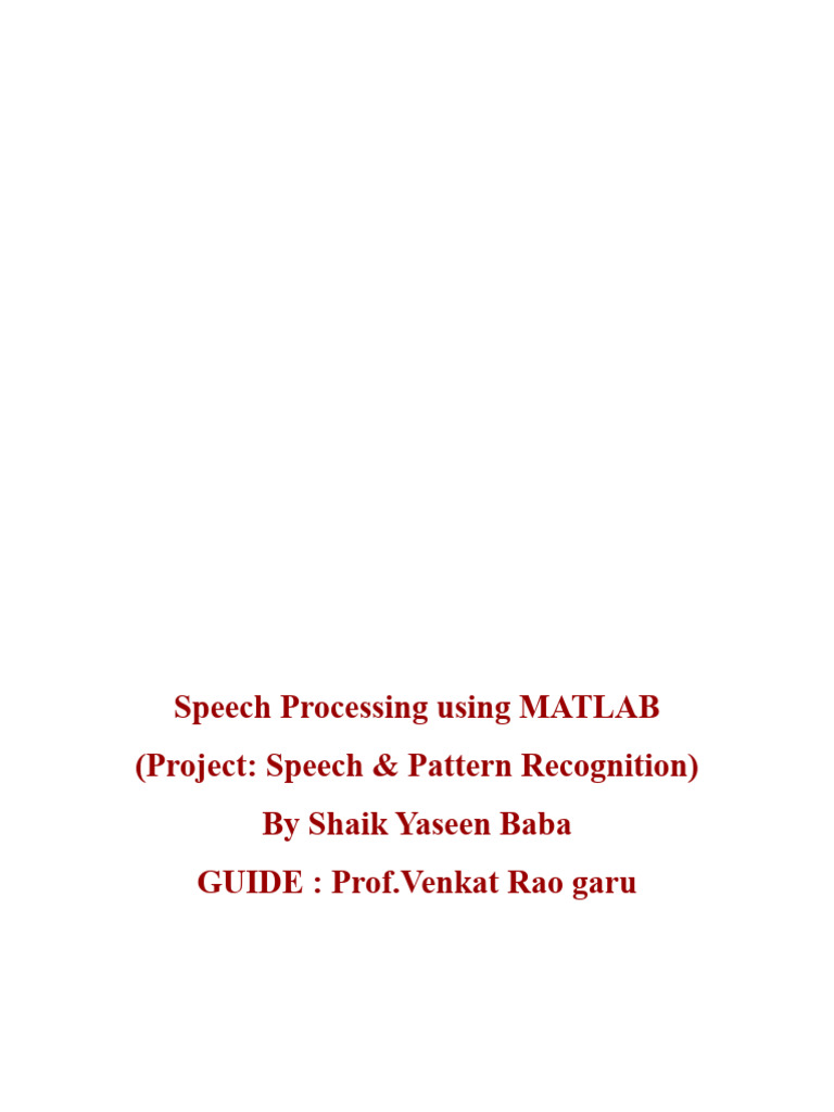 Speech Processing Using MATLAB111 | PDF | Low Pass Filter | Bandwidth (Signal Processing)