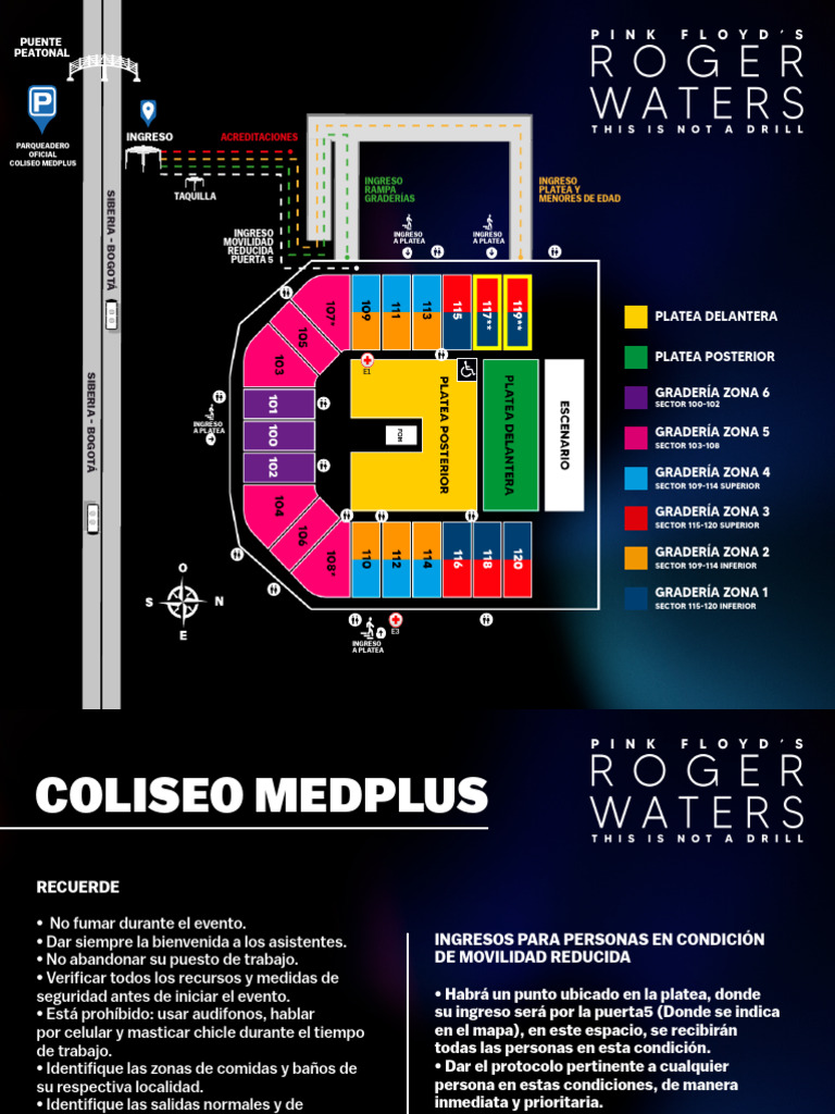 Mapa Coliseo Roger Waters 13x10cm | PDF