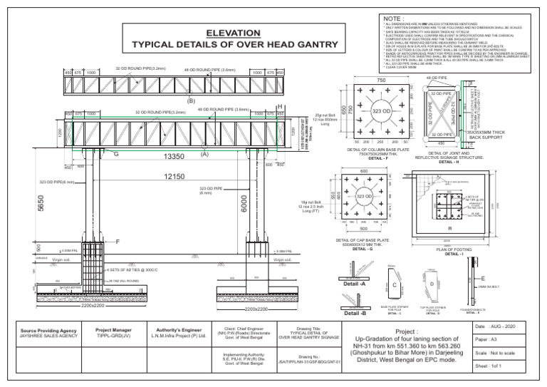 Gantry Drawing - Approved | PDF | Pipe (Fluid Conveyance) | Chemistry