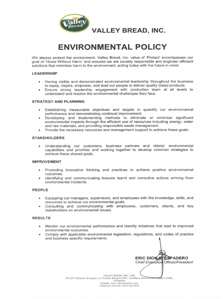Environmental Policy | PDF