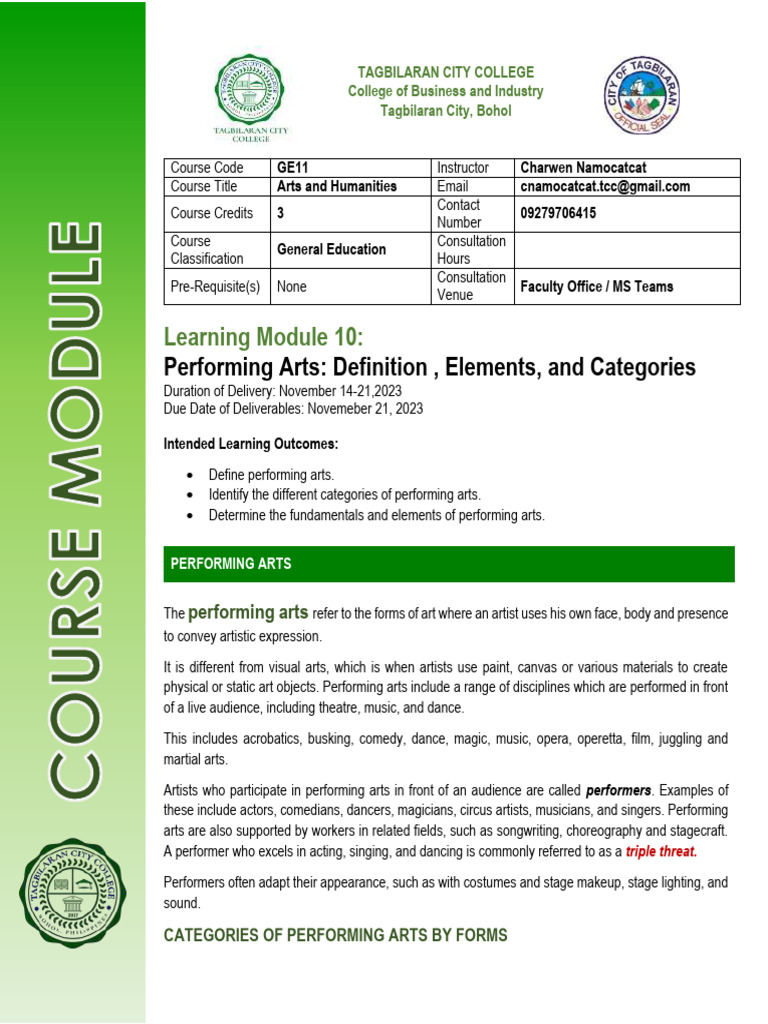 GE11 Module10 S12023-2024EDITED | PDF | Dances | Performing Arts