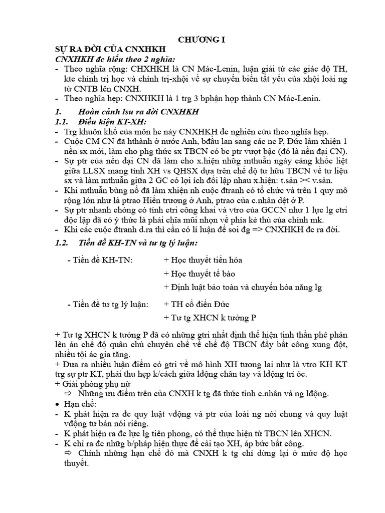 ĐỀ CƯƠNG CNXHKH | PDF