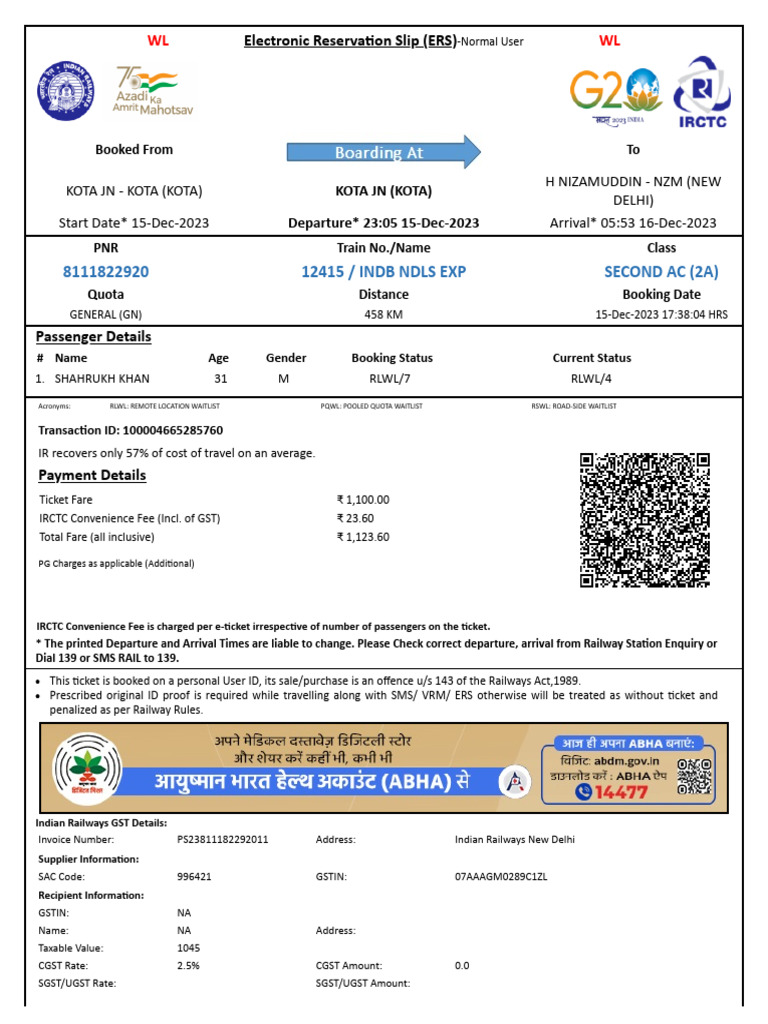 Train Ticket | Download Free PDF | Identity Document