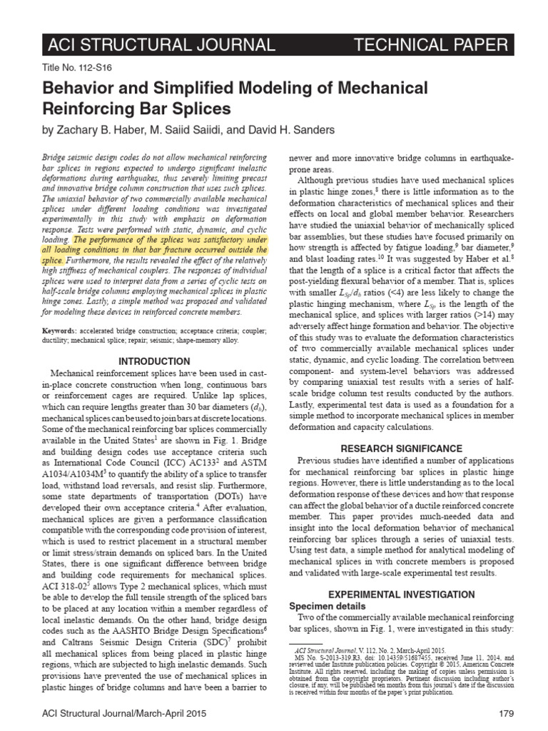Behavior and Simplified Modeling of Mechanical | PDF | Deformation ...