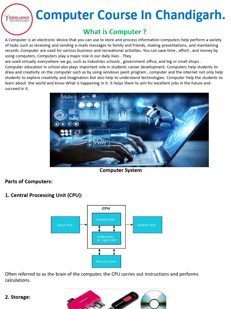Computer Course in Chandigarh | PDF | Computer Data Storage | Application Software