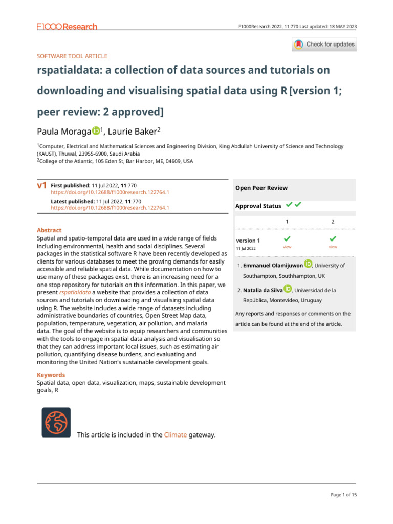 Rspatialdata: A Collection of Data Sources and Tutorials On Downloading and Visualising Spatial ...