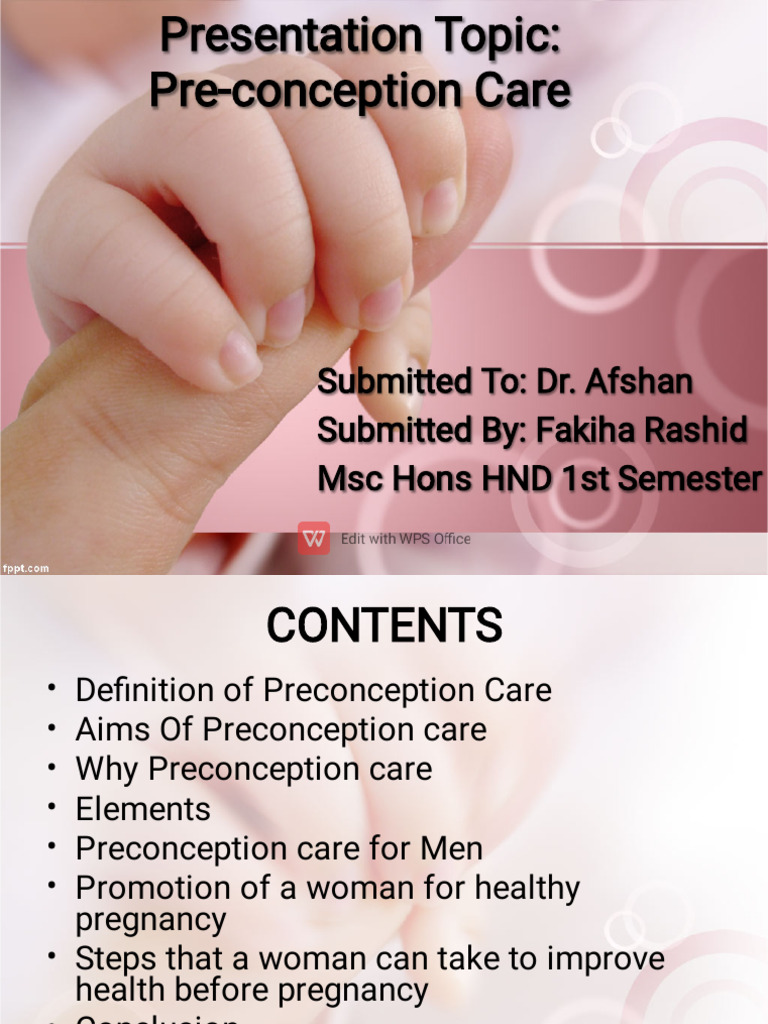 Preconception Care | PDF | Pregnancy | Maternal Health