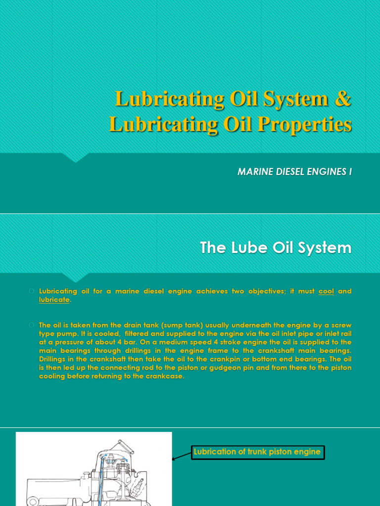 Lub Oil System and Lub Oil Properties | PDF | Piston | Internal ...