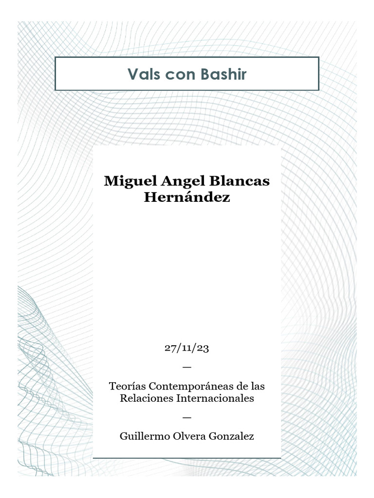 Vals Con Bashir | PDF | Organización de Liberación de Palestina | Líbano