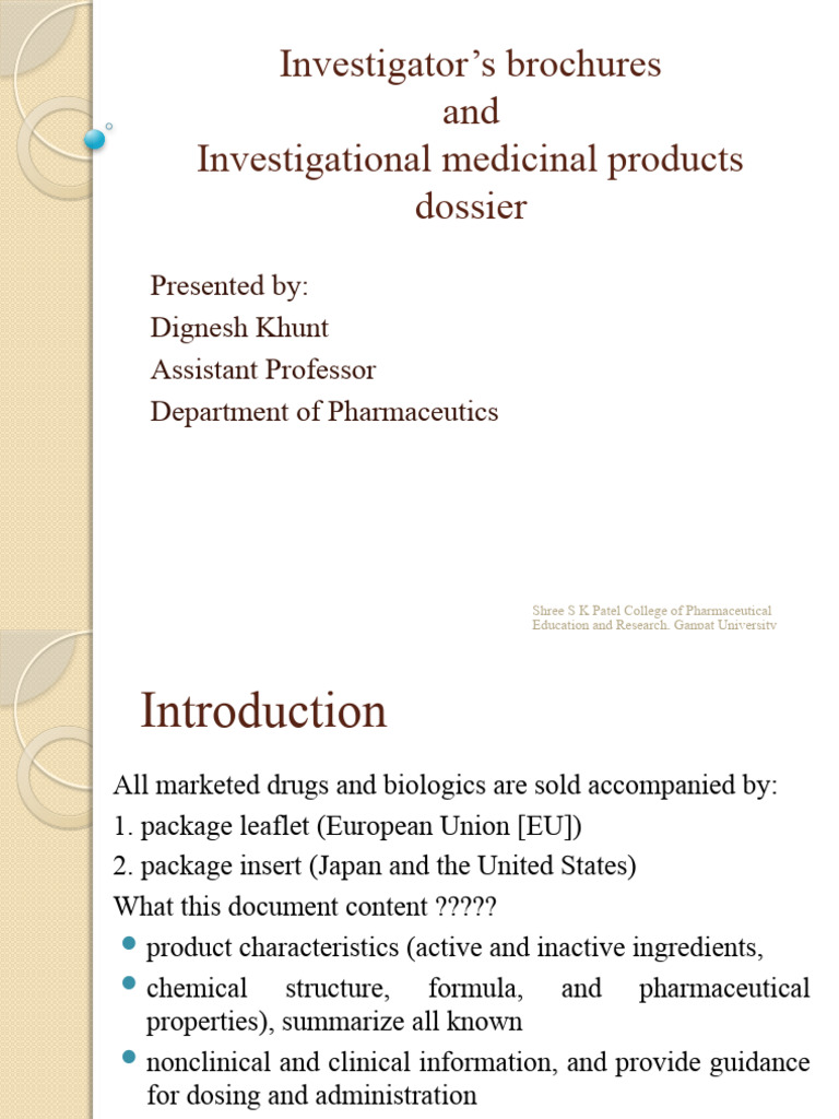 Investigator's Brochures | PDF | Pharmacology | Phases Of Clinical Research