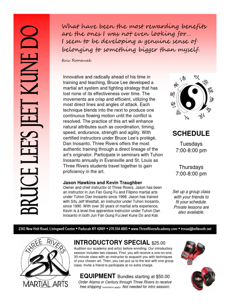 jeet-kune-do-flyer | PDF | Jeet Kune Do | Chinese Martial Arts