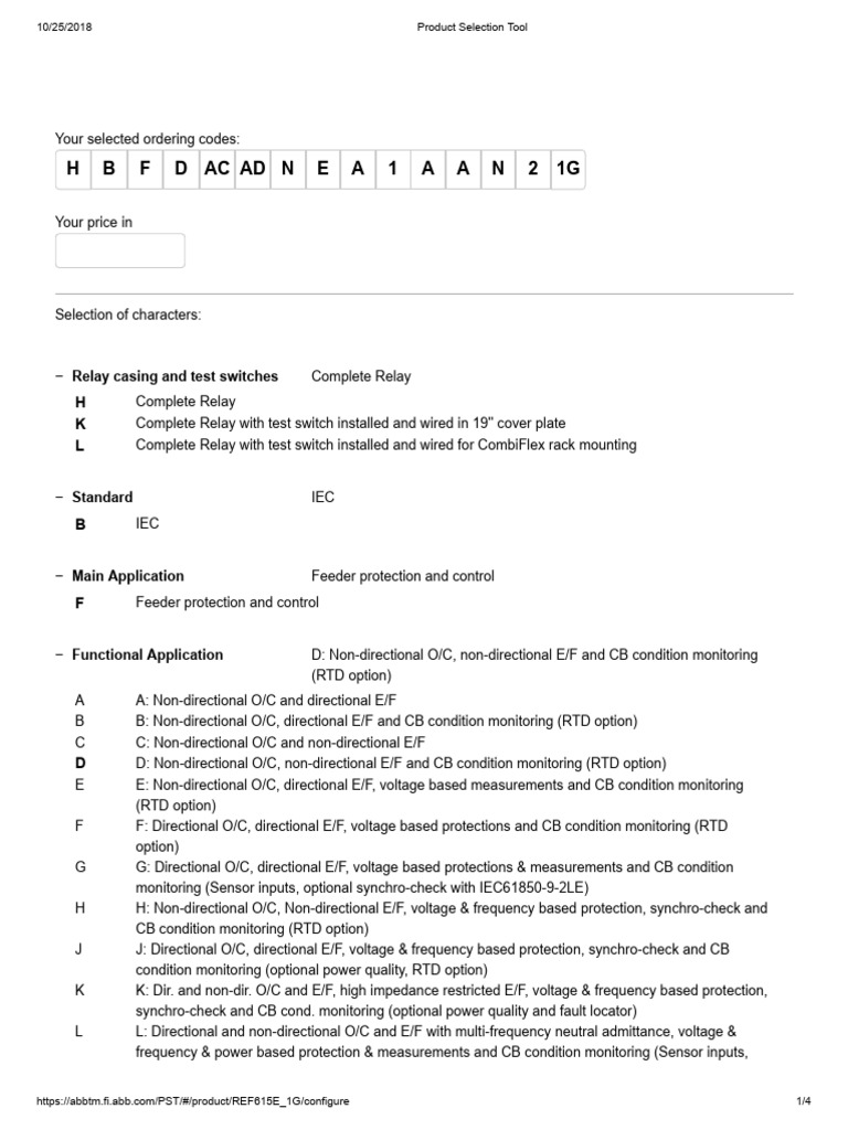 Ordercode - Ref 615D Ocef &ar | PDF | Relay | Electrical Engineering