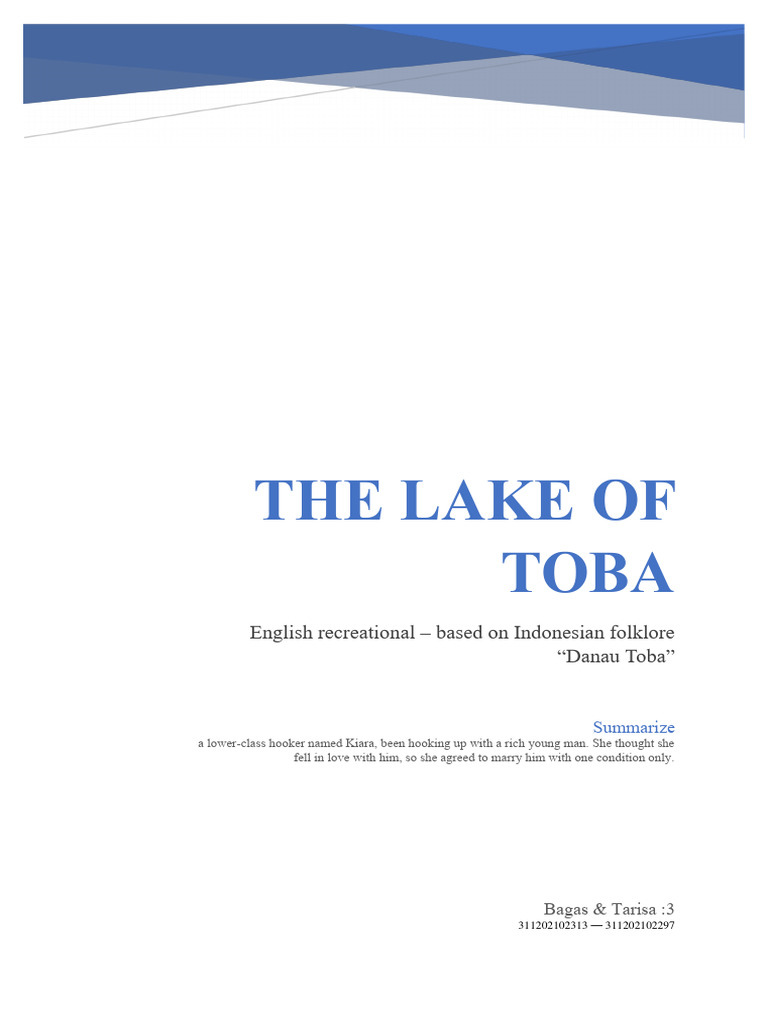 The Lake of Toba (Finished) | PDF