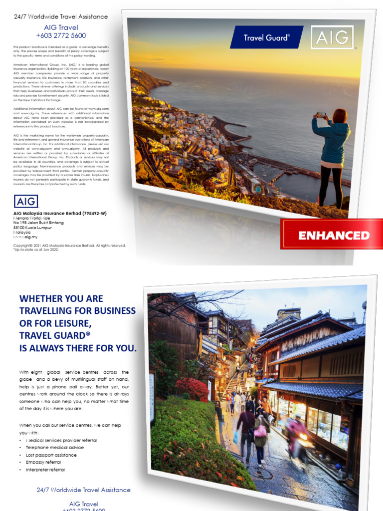 Travel Guard Brochure Eng | PDF | Insurance | American International Group