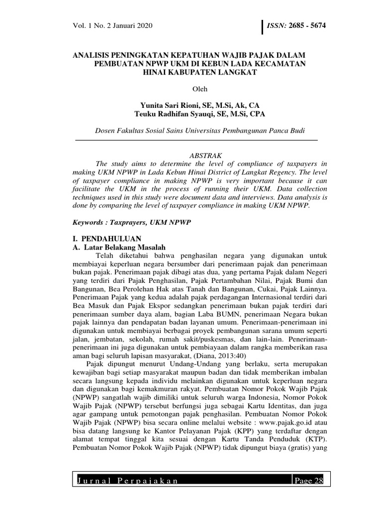 Analisis Peningkatan Kepatuhan Wajib Paj | PDF