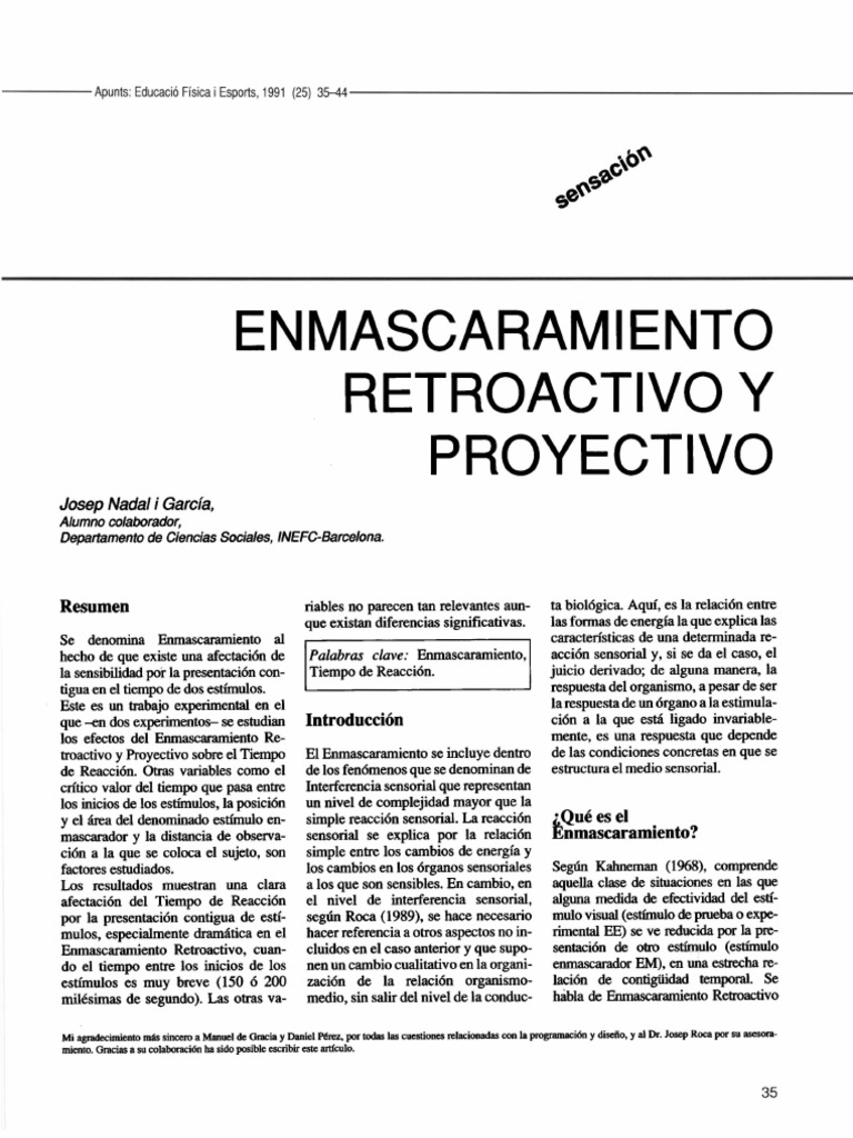 Enmascaramiento Retroactivo | PDF