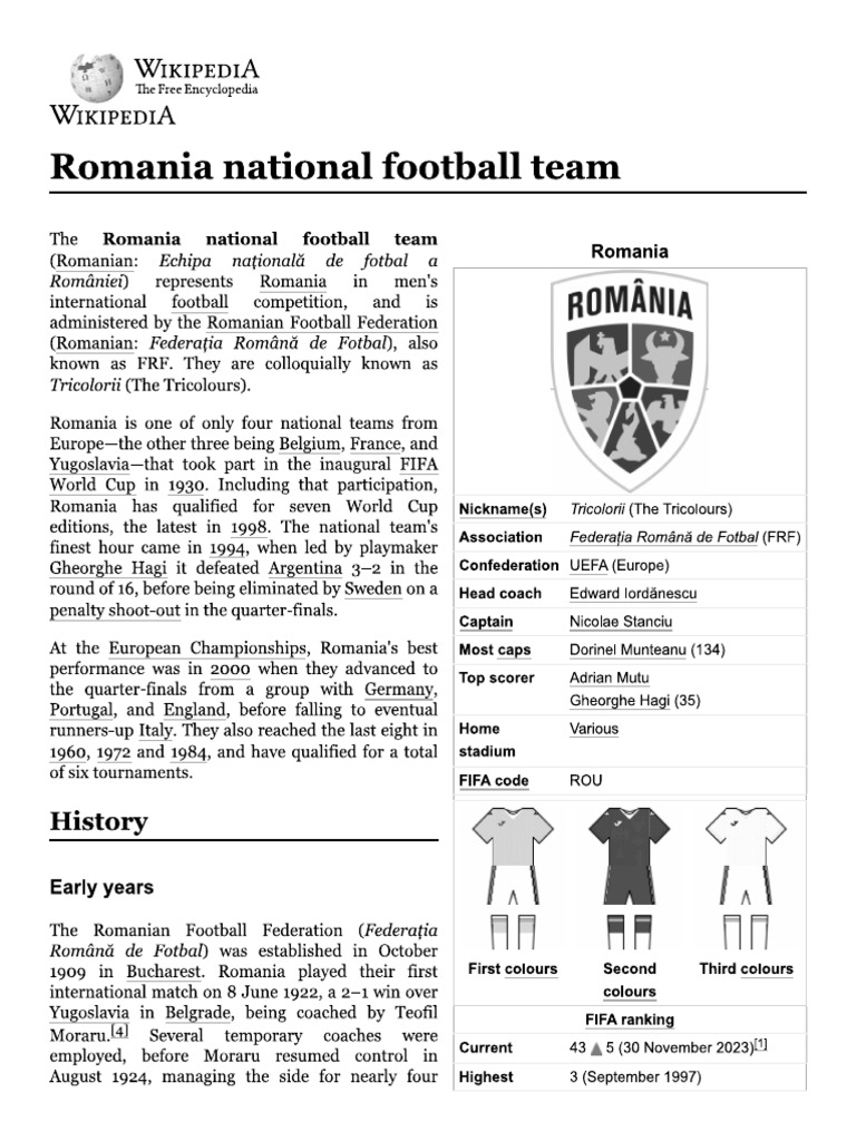 Romania Football 1 | PDF