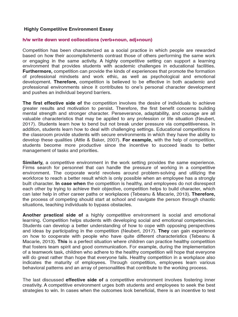 Highly Competitive Environment | PDF | Competition | Incentive Highly Competitive Environment | PDF | Competition | Incentive