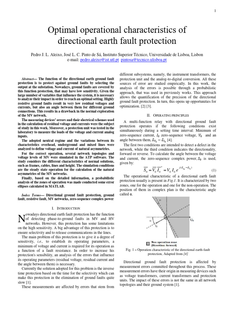 Optimal - Operational - Char - of - Directional Earth Fault Prot | PDF ...