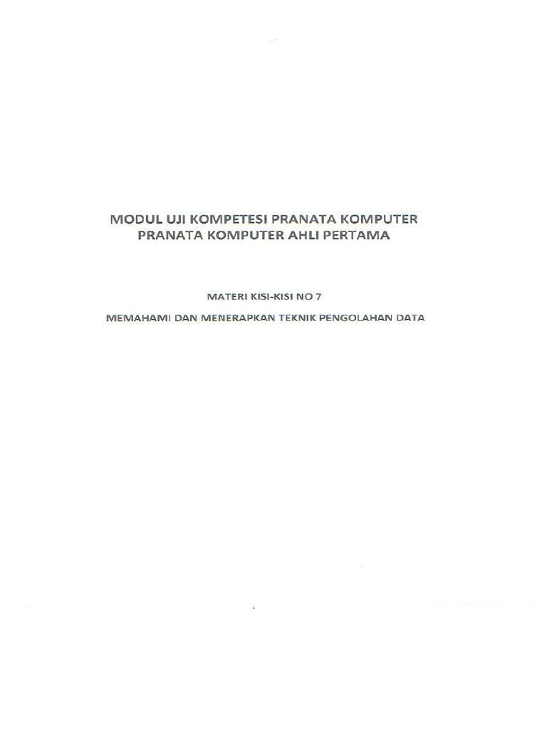Pengolahan Data Pdf