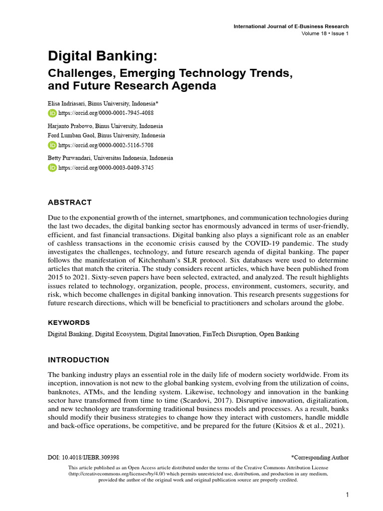 Digital Banking Challenges Emerging Technology Tre Pdf Innovation